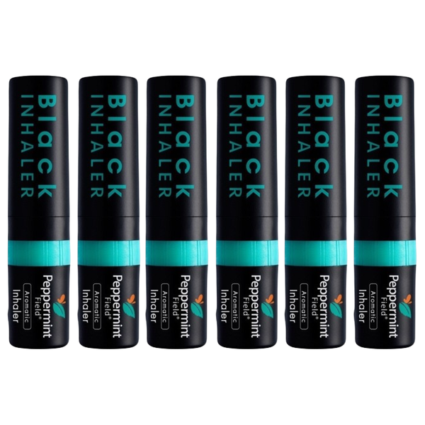 Peppermint Field - Black - Powerful Herbal Inhaler (Pack of 6) - Made ...