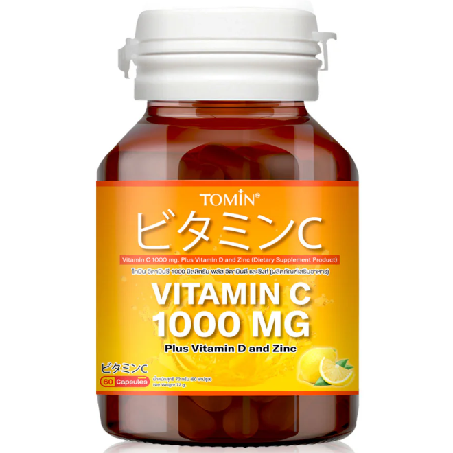 Tomin - Vitamin C 1000mg Plus Vitamin D And Zinc (60 Capsules ...