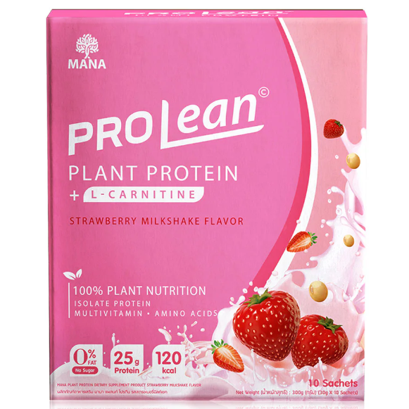 Mana - ProLean Plant Protein Strawberry Milkshake Flavor (10 sachets ...